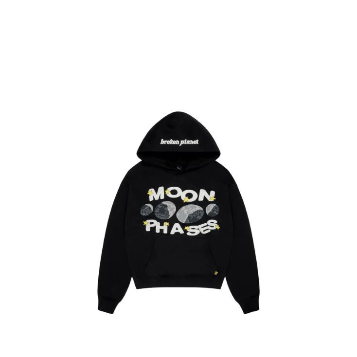 Broken Planet 'Moon Phases' Midnight Black Hoodie – What's Your Size UK